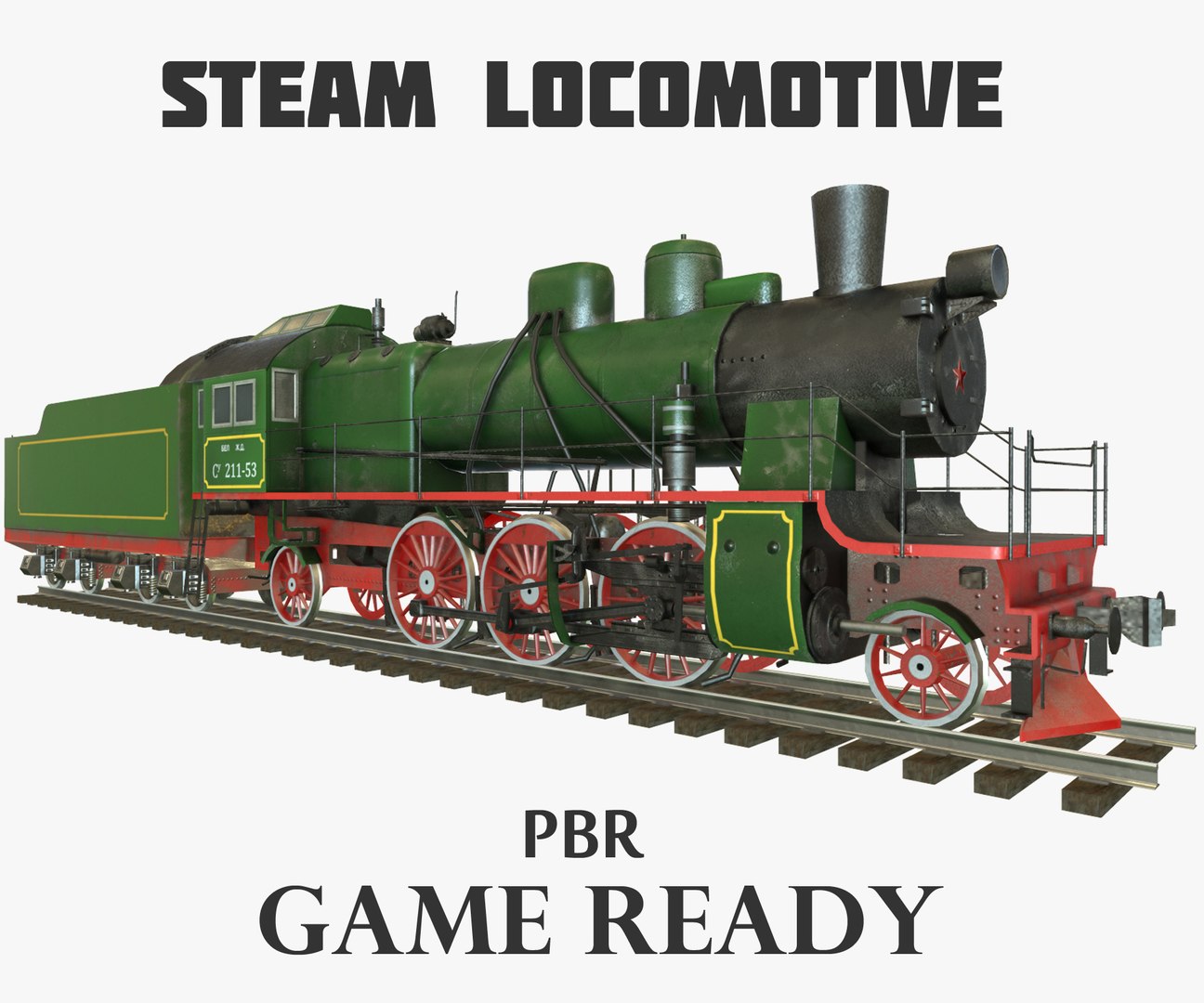 3ds Soviet Steam Locomotive Pbr
