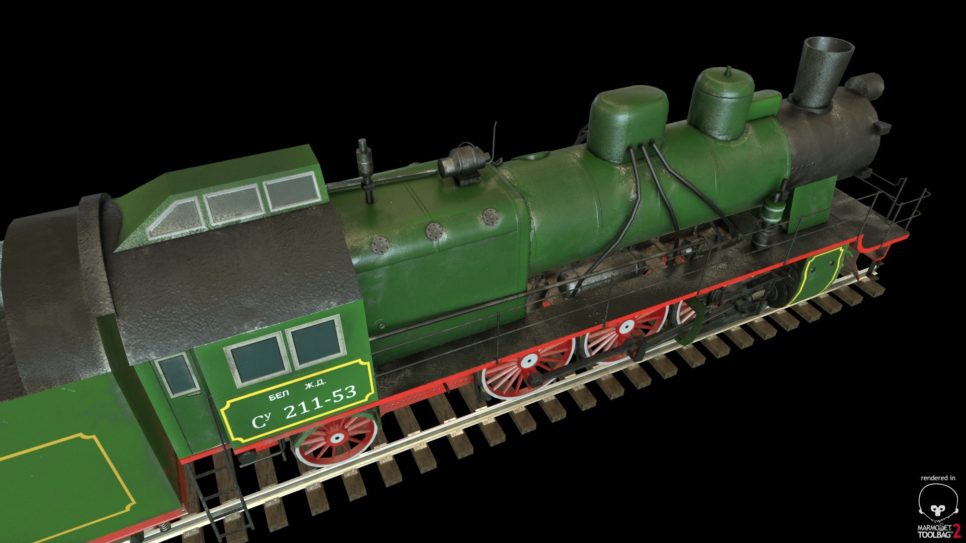 3ds Soviet Steam Locomotive Pbr