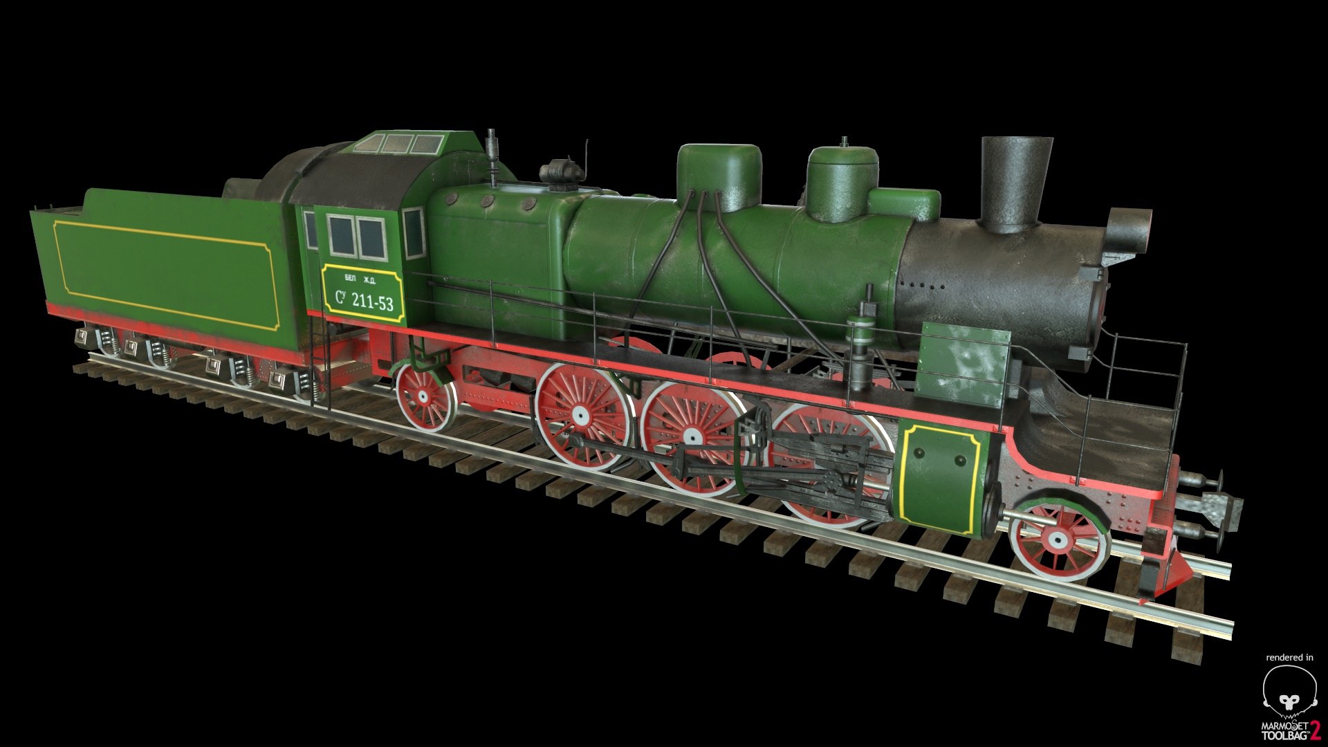 3ds Soviet Steam Locomotive Pbr