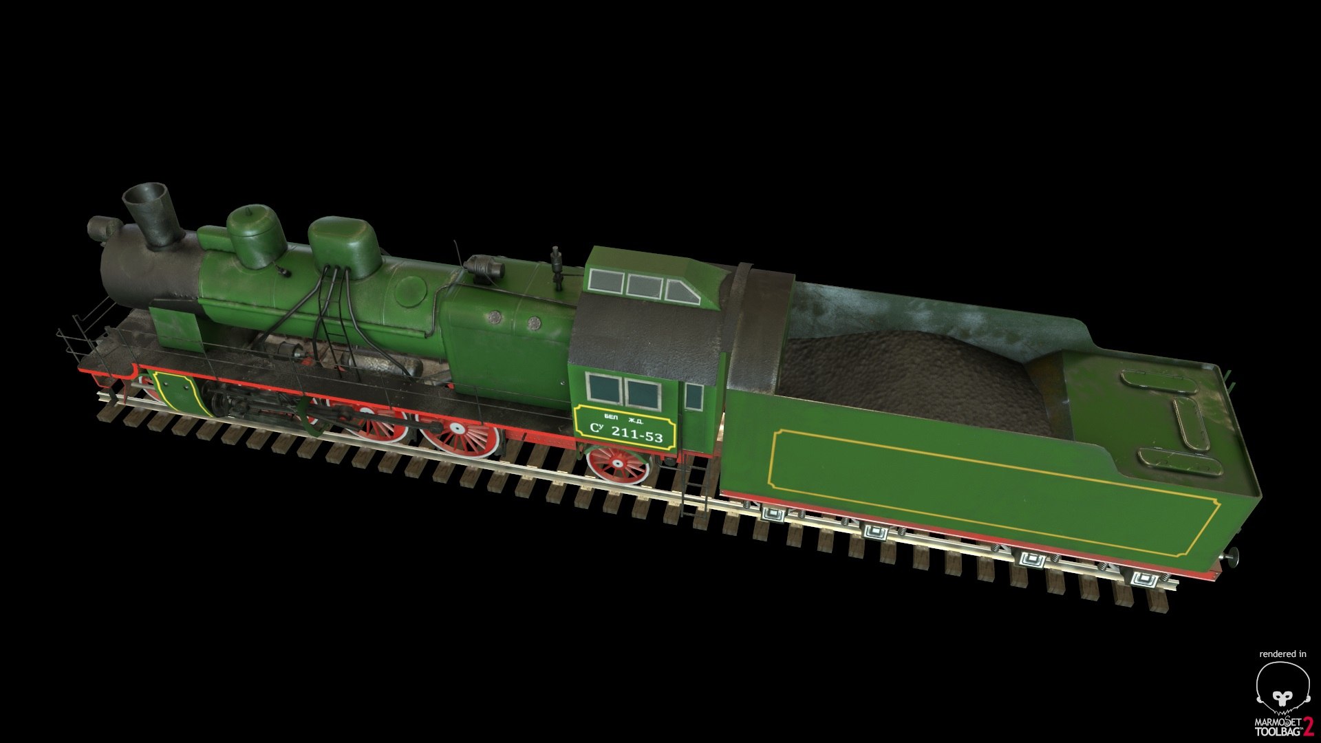 3ds Soviet Steam Locomotive Pbr