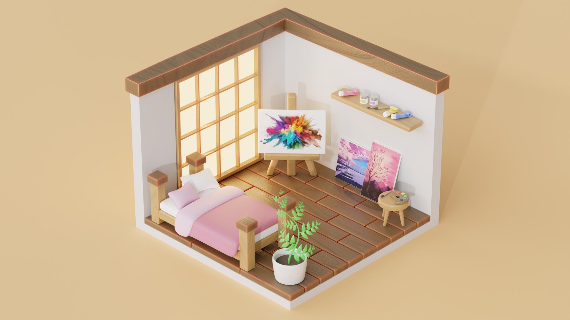 Cozy Room Interior 3D Model - TurboSquid 2096992