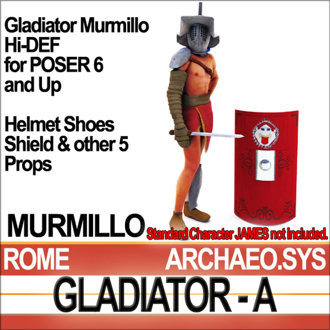 Roman Gladiator Murmillo Set 3d Model