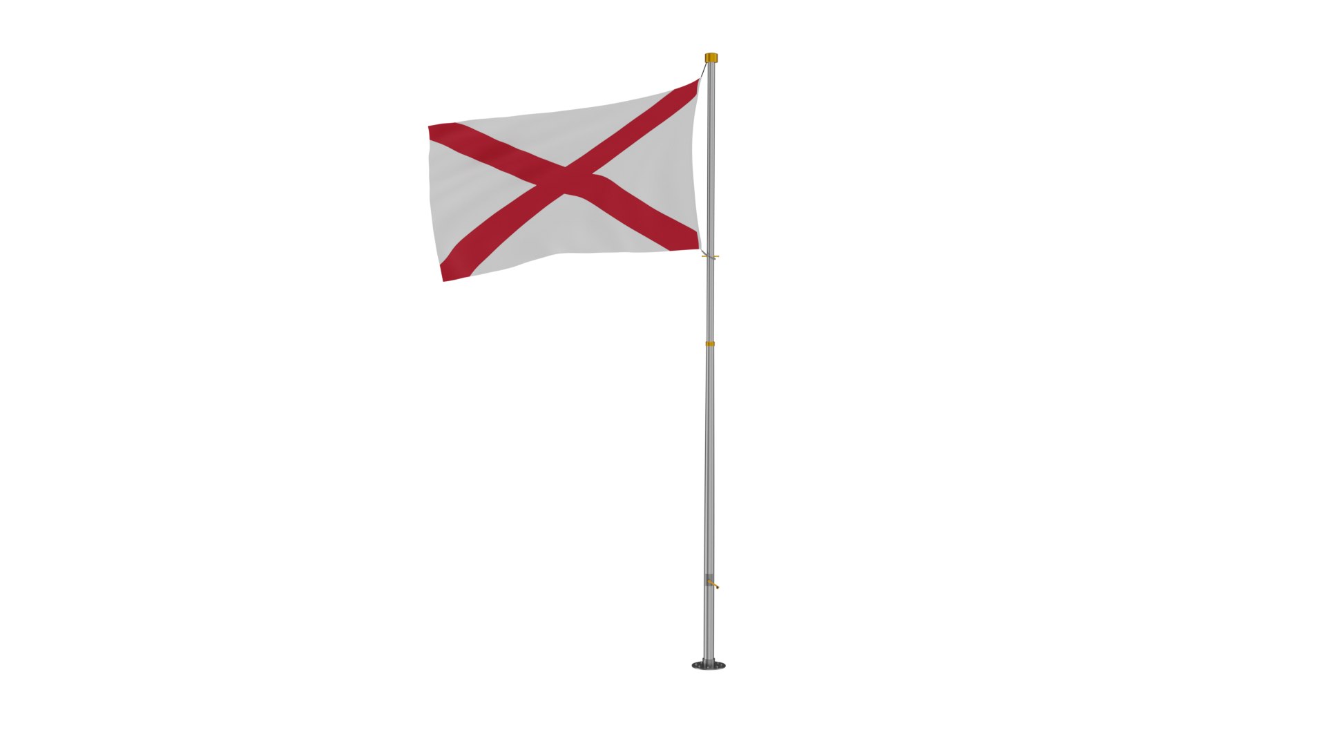 Pole Flag Alabama 3D Model - TurboSquid 2269997