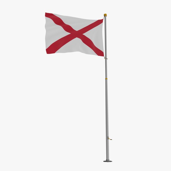 Pole Flag Alabama 3D model - TurboSquid 2269997