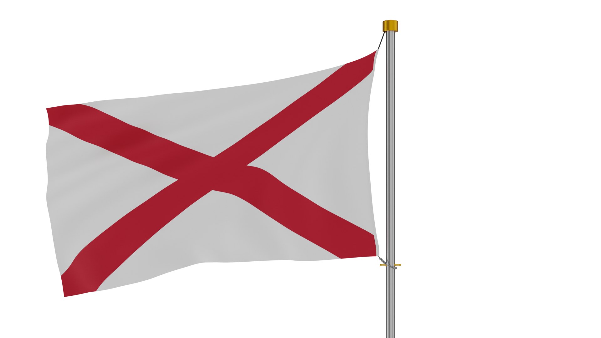 Pole Flag Alabama 3D Model - TurboSquid 2269997