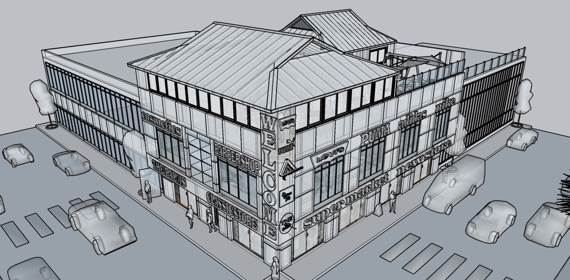 Shopping Center 3D model - TurboSquid 2175393