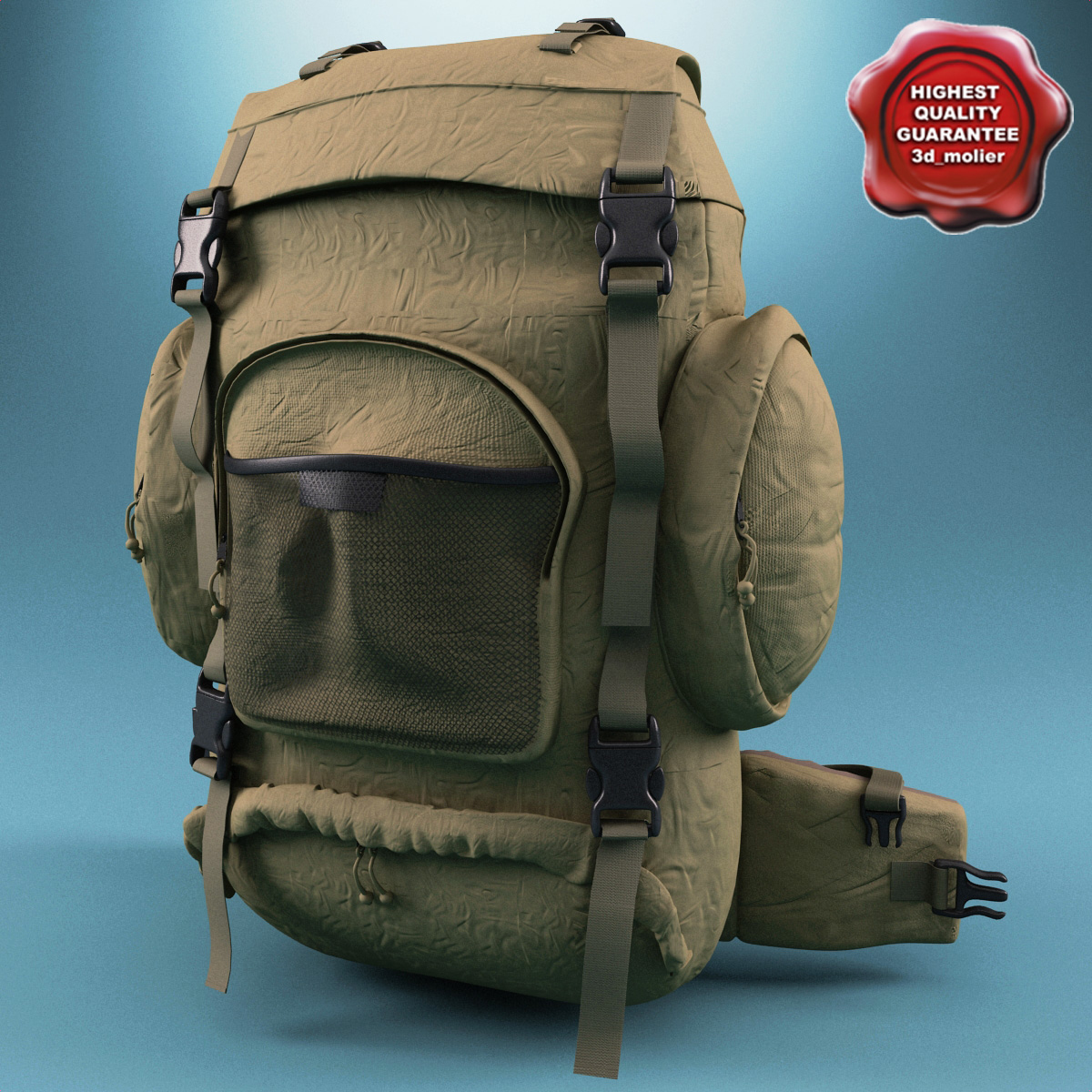 3d military backpack model