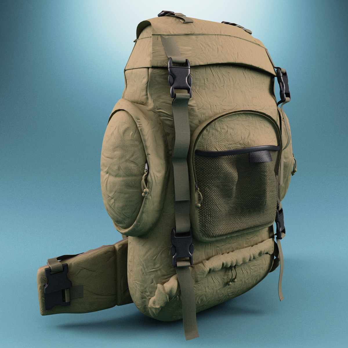 3d military backpack model