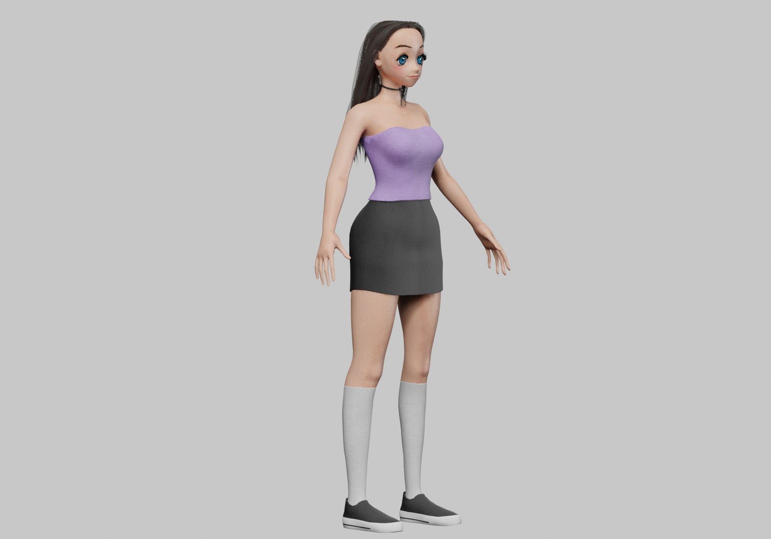 3D Stylized Anime Girl V32104 Model - TurboSquid 2270503