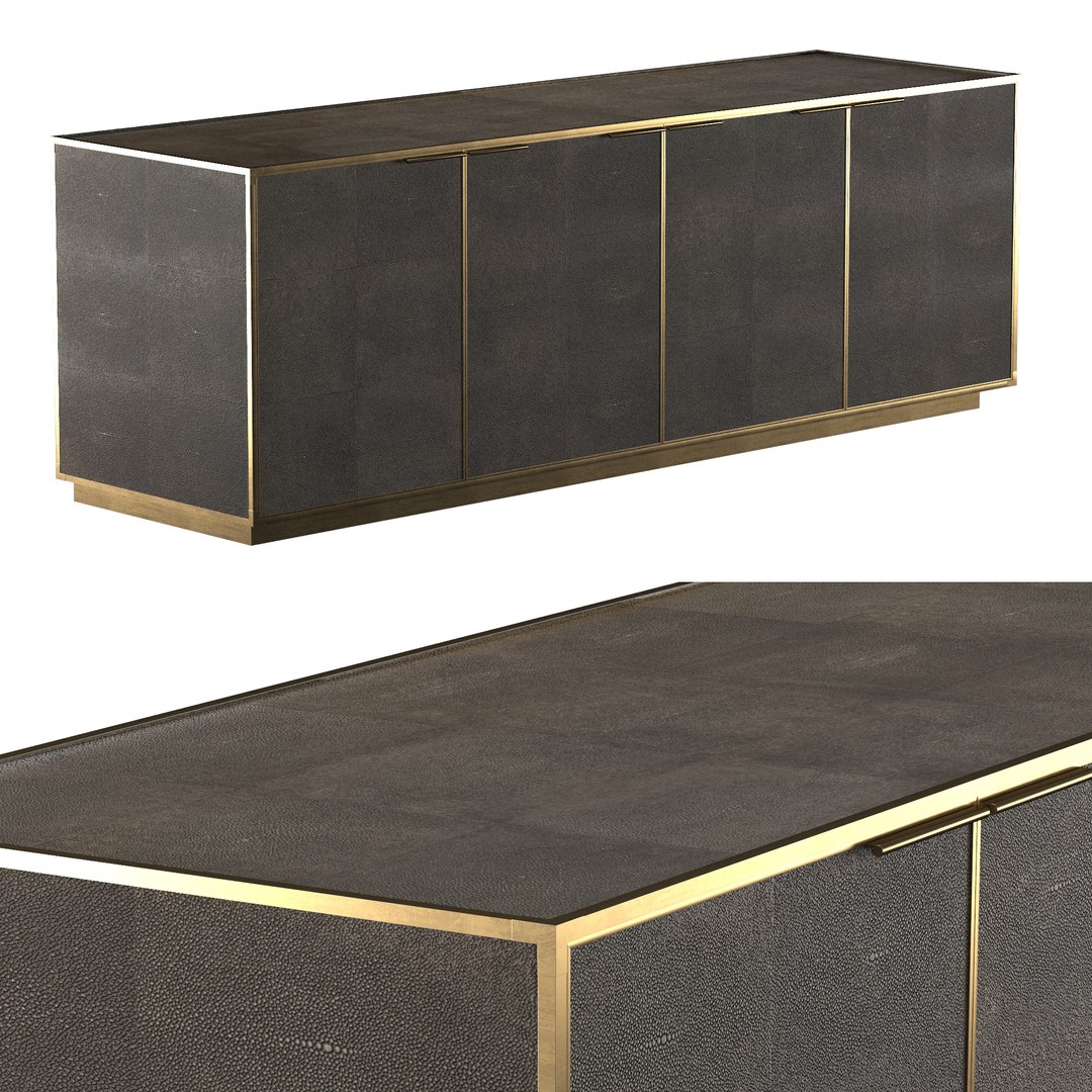 SAUNDERSON SHAGREEN PANEL 4-DOOR SIDEBOARD 3D - TurboSquid 1937102