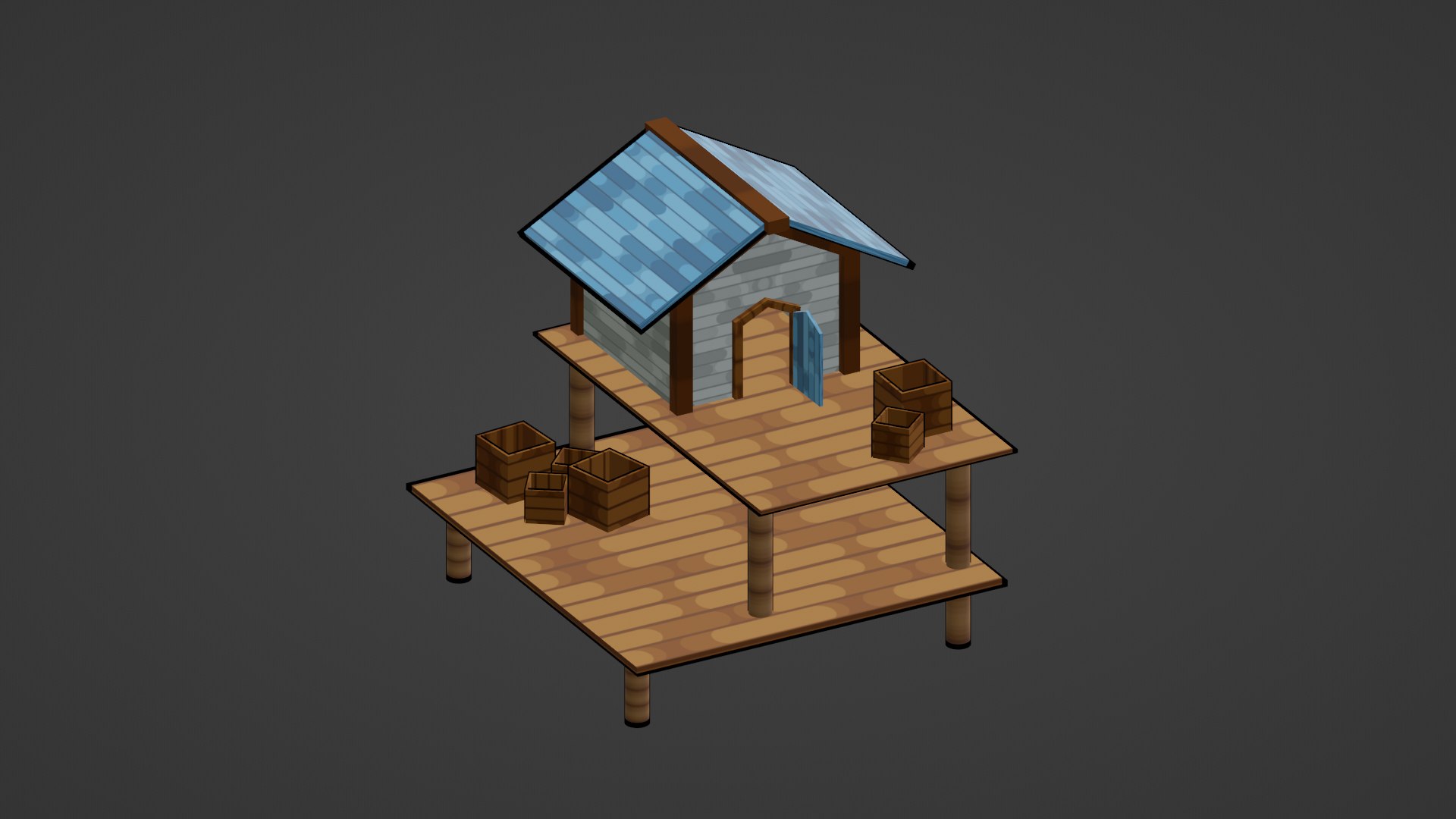 Lowpoly Beach House Model - TurboSquid 2203463