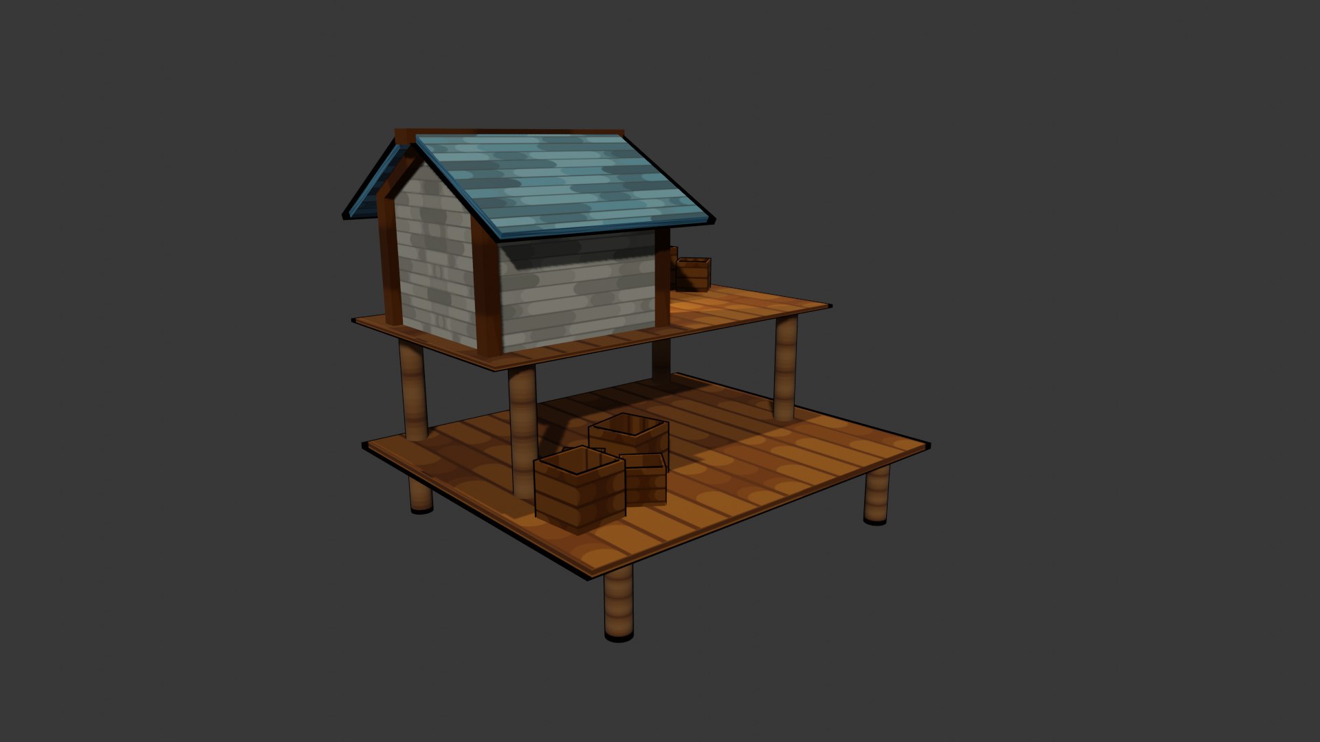 Lowpoly Beach House Model - TurboSquid 2203463