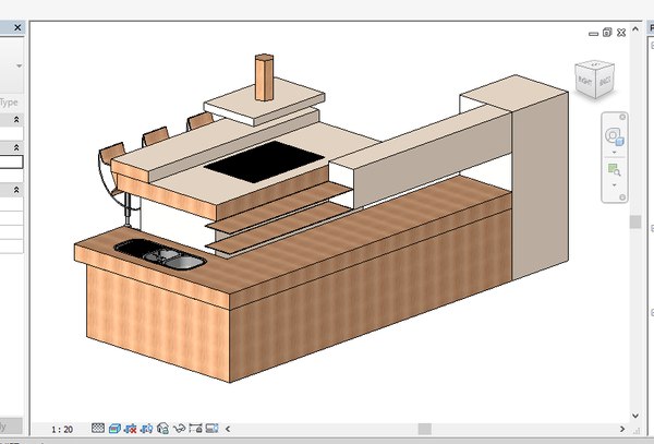 modelo 3d Cocina moderna revit familia 2015 - TurboSquid 1274542