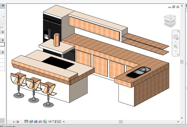 modelo 3d Cocina moderna revit familia 2015 - TurboSquid 1274542