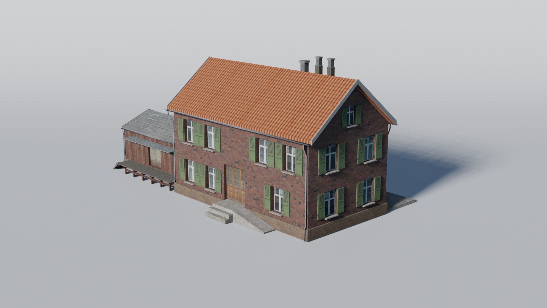 German Brick Railway Station 3D - TurboSquid 1875991