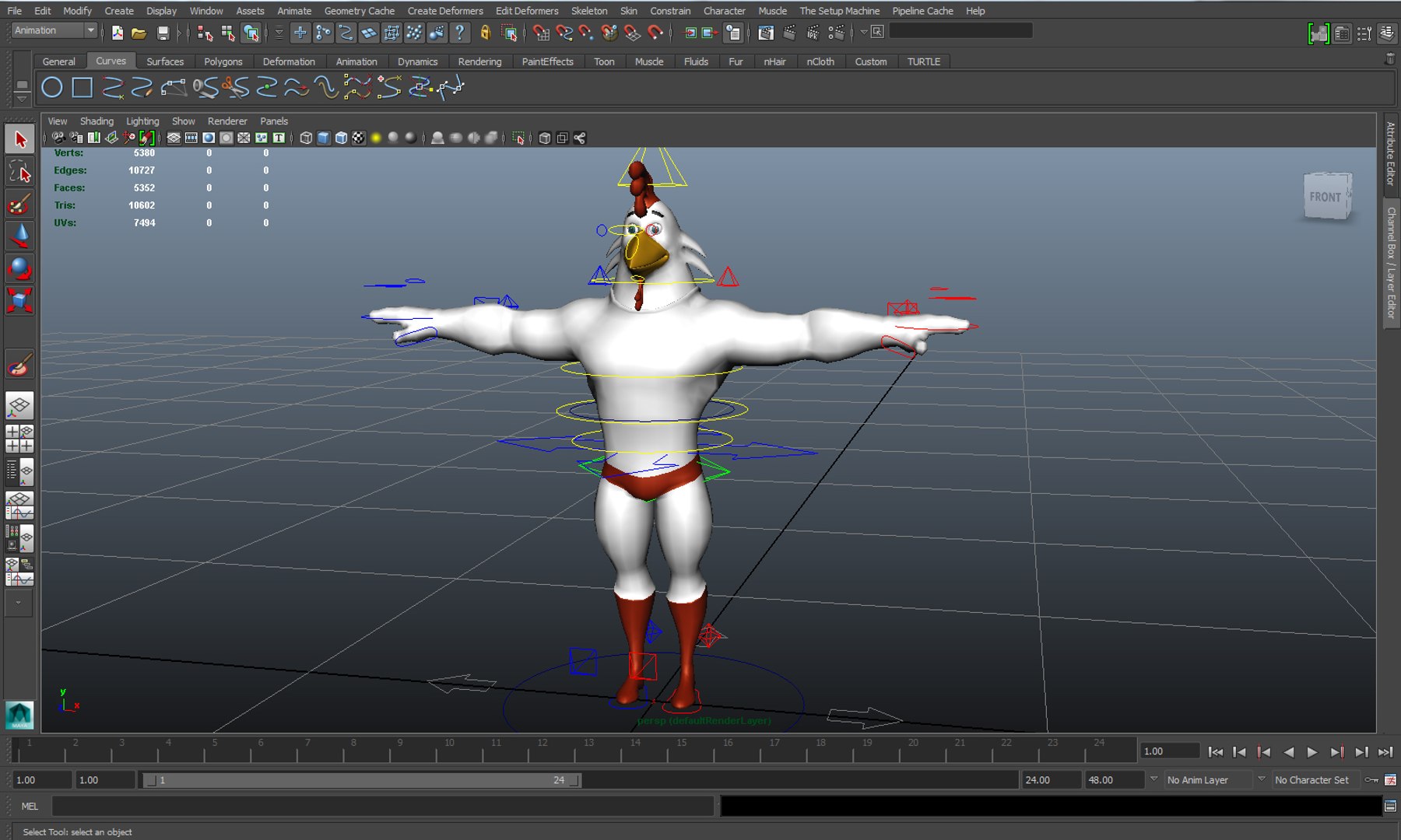 3d Rig Chicken Cartoon Model