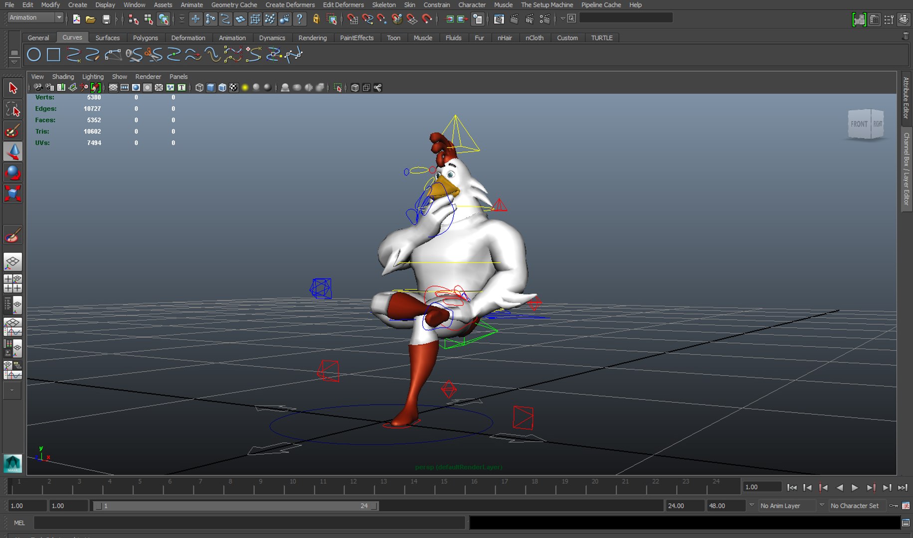 3d Rig Chicken Cartoon Model