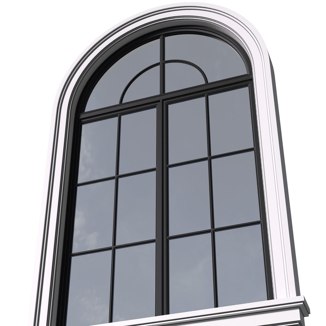 3D Arched Aluminium Window - TurboSquid 2077404
