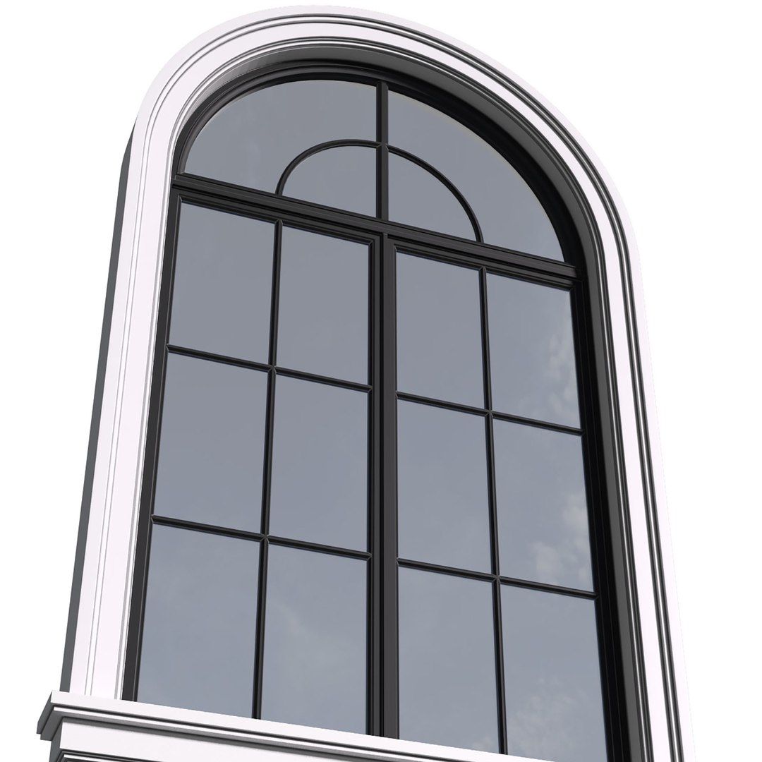 3D Arched Aluminium Window - TurboSquid 2077404
