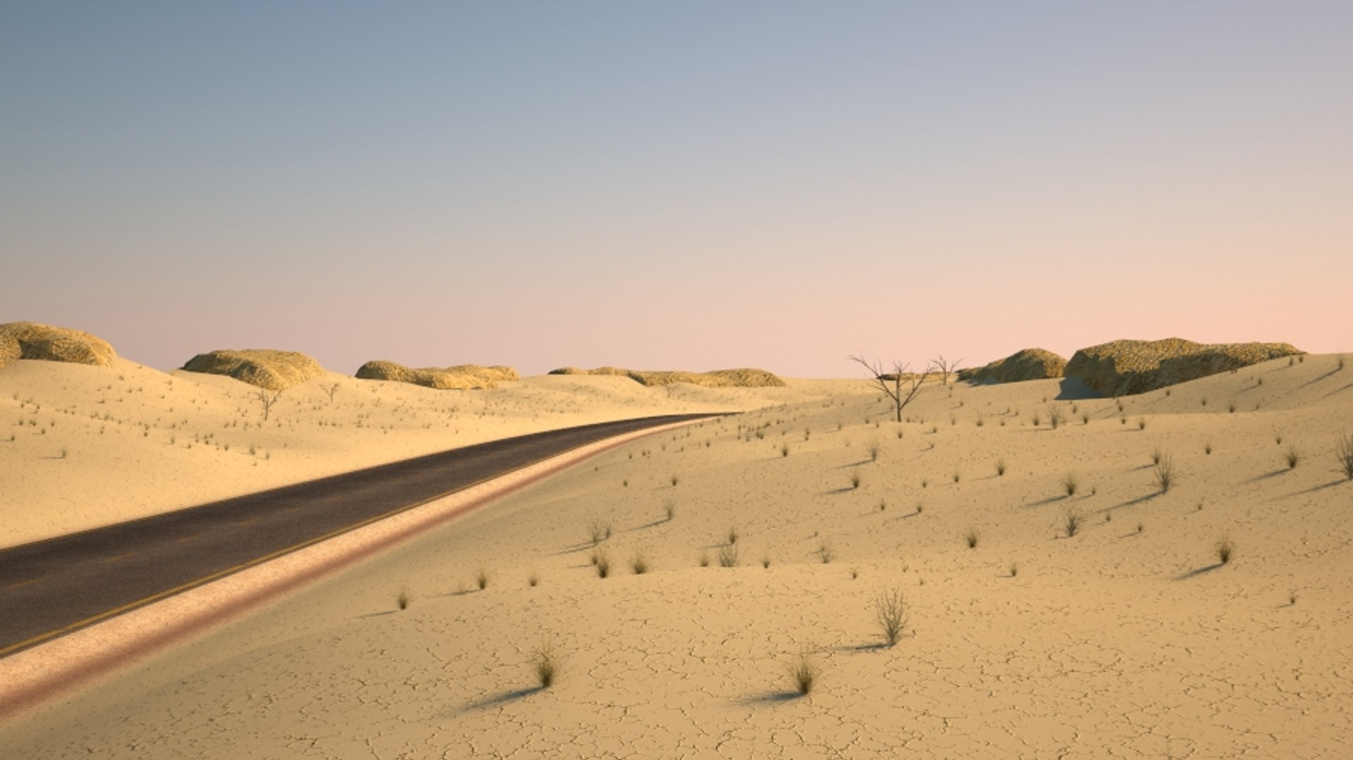 3D Tileable Desert Road - TurboSquid 1658755