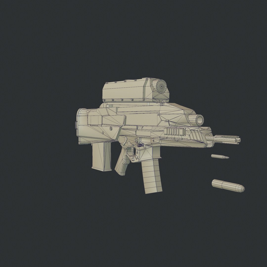 3d xm29 oicw rifle model