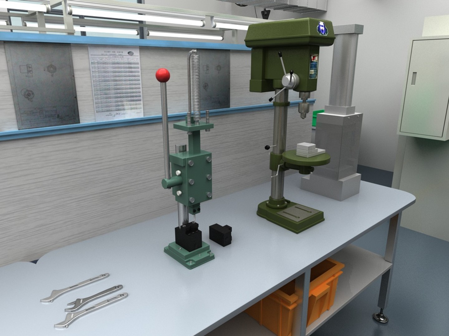 3D Factory Interior Scene Equipment Model - TurboSquid 1392950