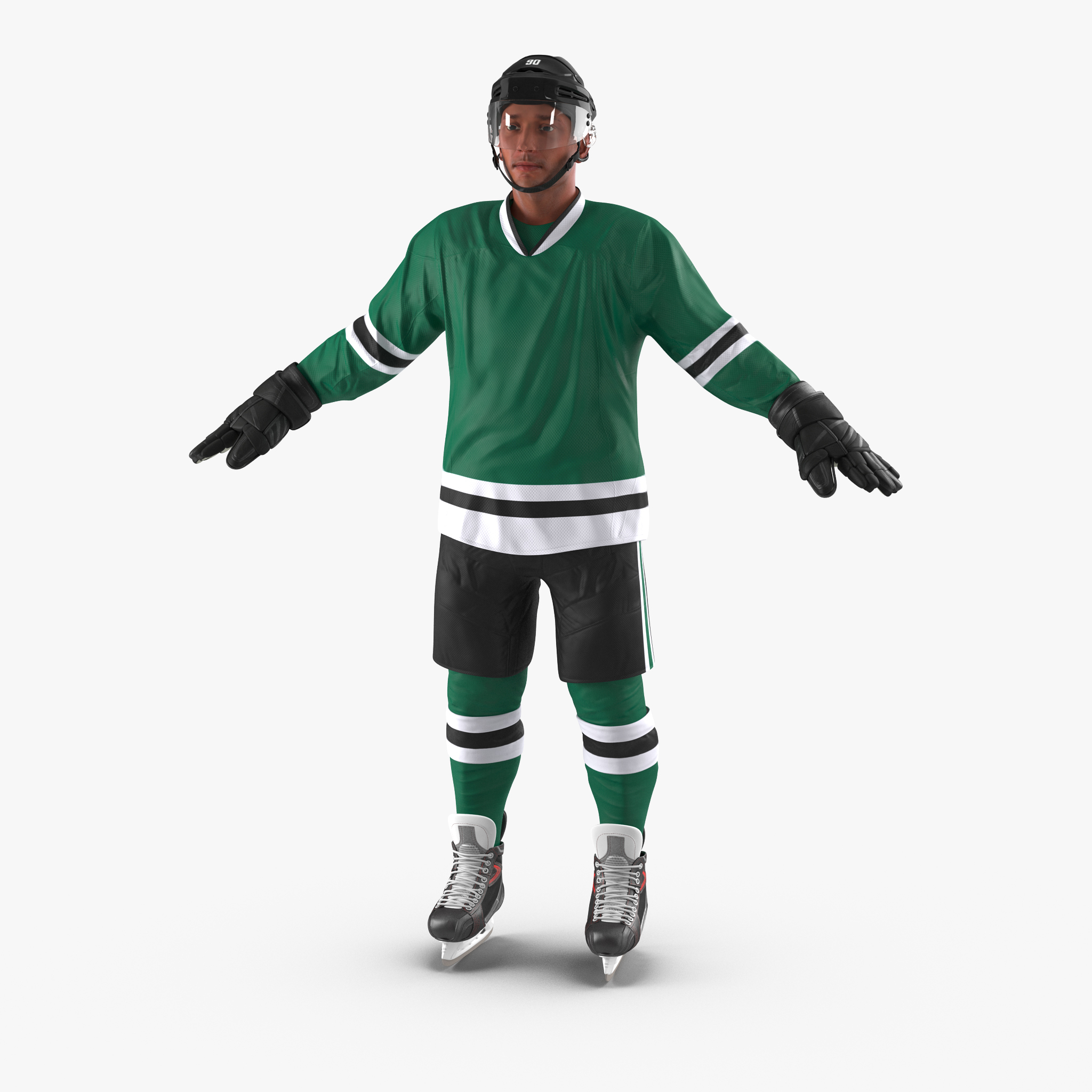 3d model hockey player generic rigged
