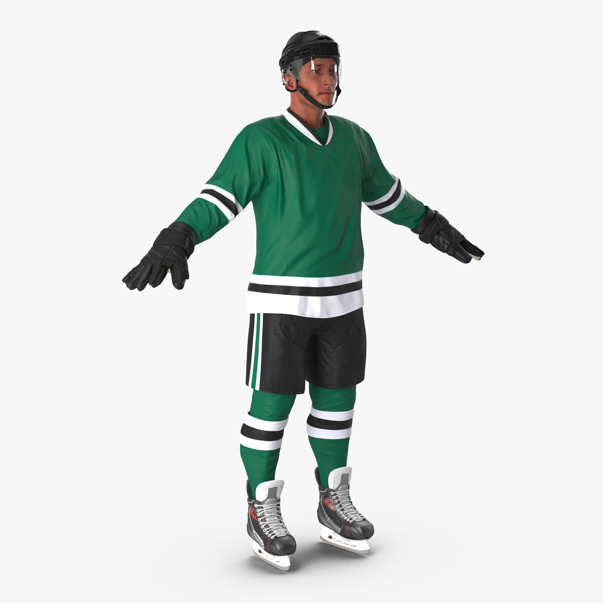 3d model hockey player generic rigged
