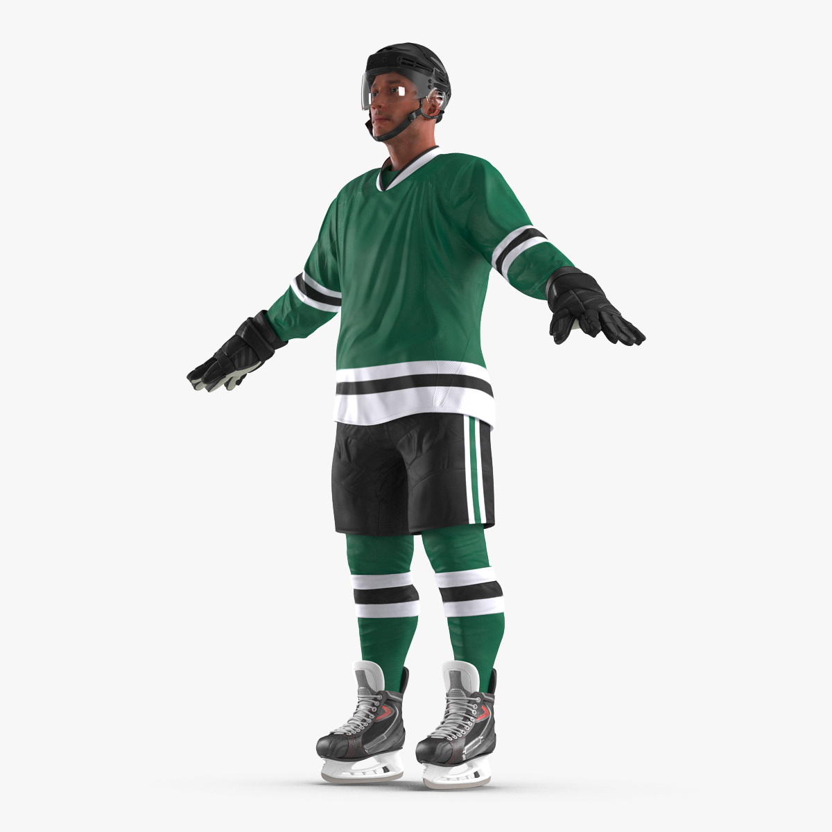 3d model hockey player generic rigged