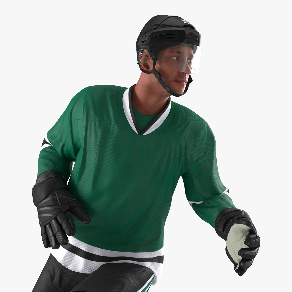 3d model hockey player generic rigged