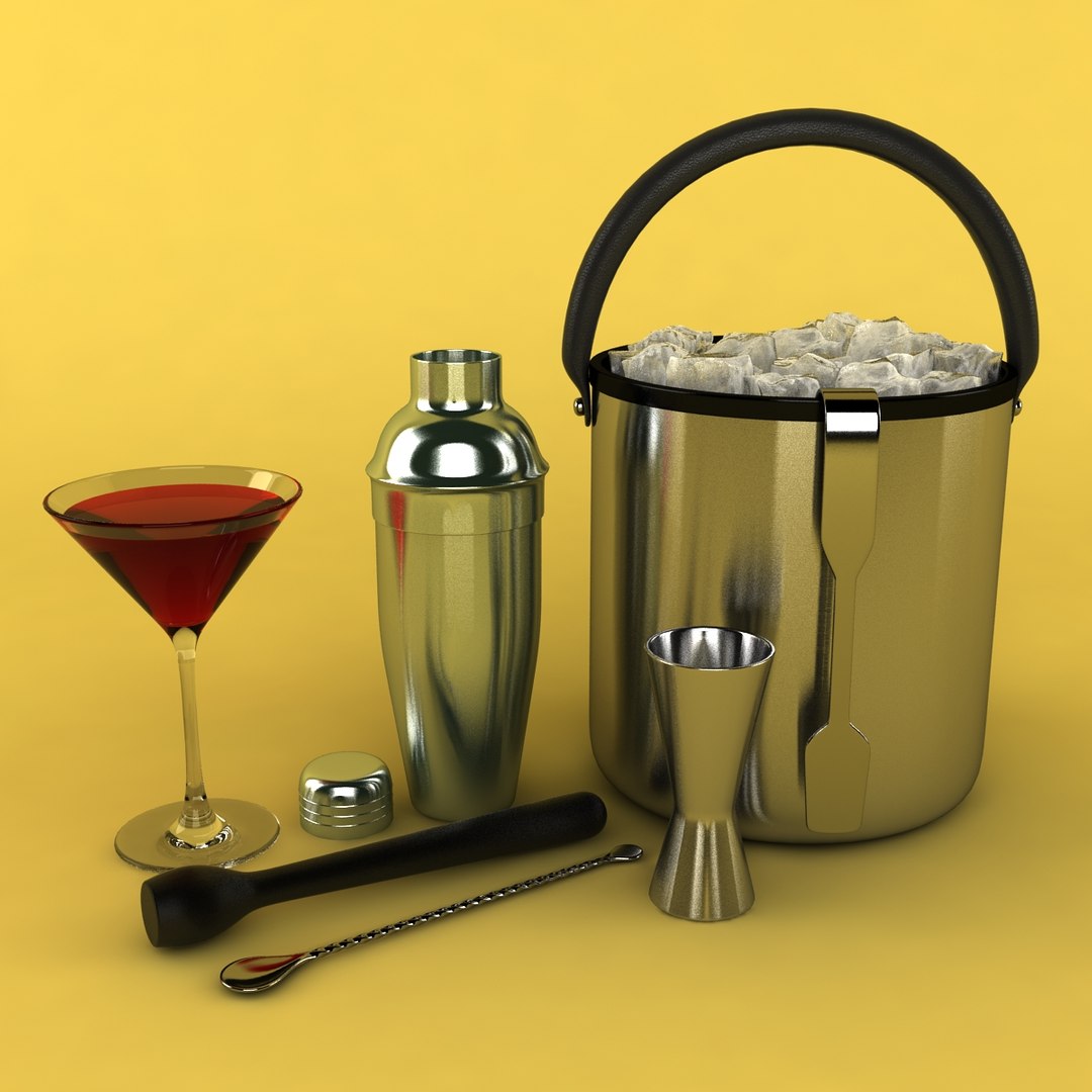 3d model cocktail set