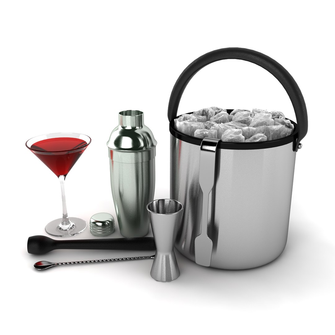 3d model cocktail set