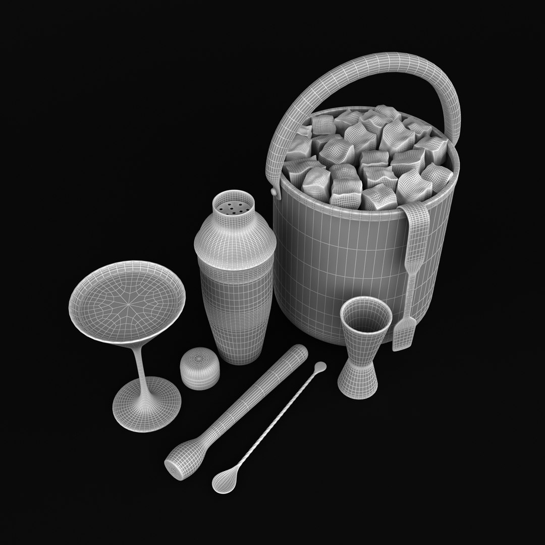3d model cocktail set