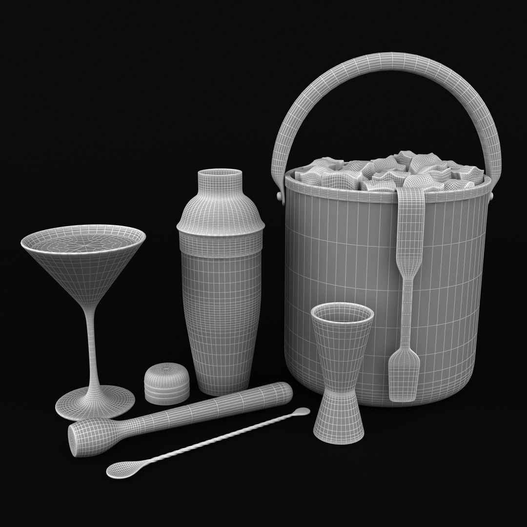3d model cocktail set