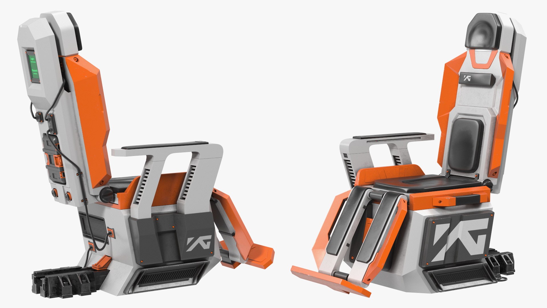 3D Sci-fi Computer and Pilot Chair - TurboSquid 2133671