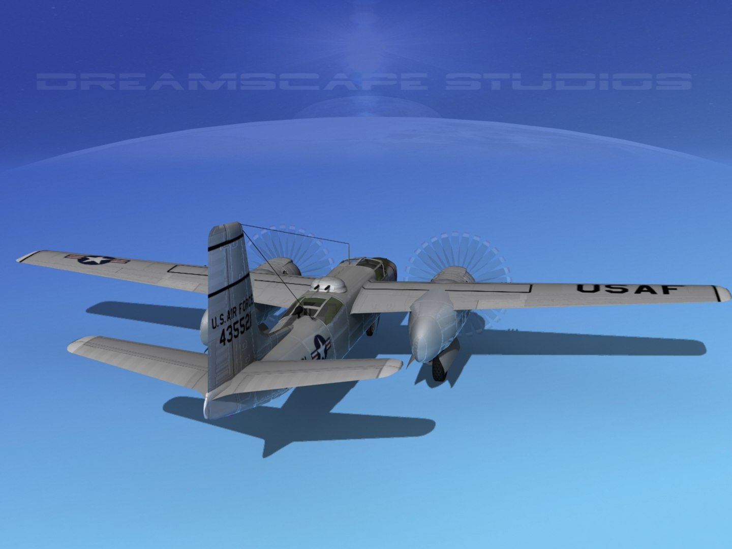 Douglas B-26b B-26 Bomber 3d Model