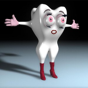 3D Cartoon Tooth Models - Browse & Download Formats - TurboSquid