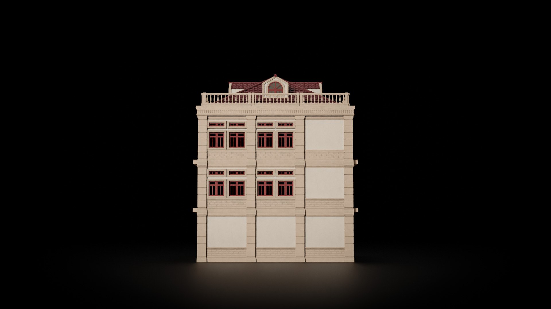 CLASSIC EUROPEAN KITBASH 01 MODULAR BUILDING WITH INTERIOR 3D Model ...