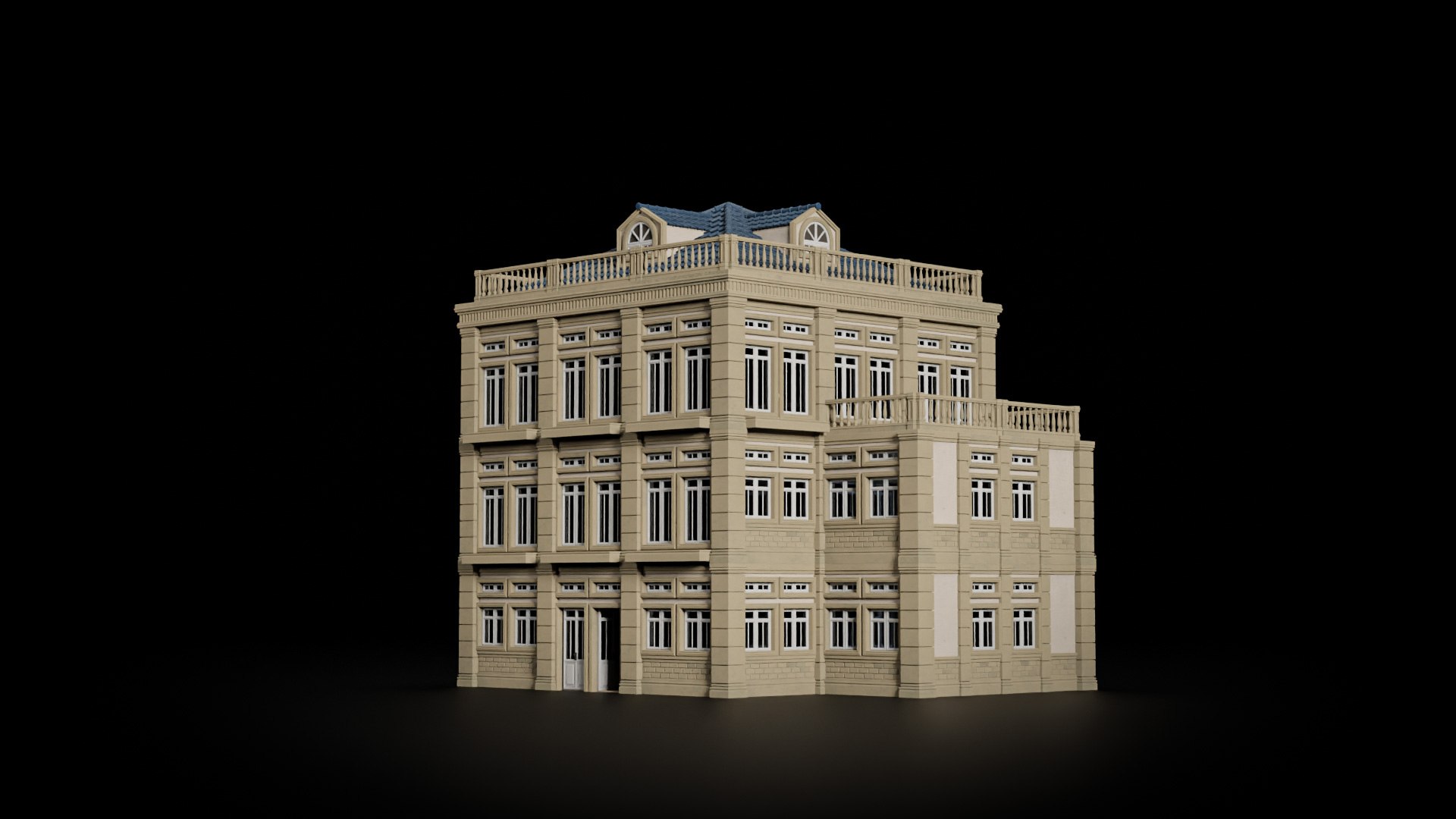 CLASSIC EUROPEAN KITBASH 01 MODULAR BUILDING WITH INTERIOR 3D Model ...