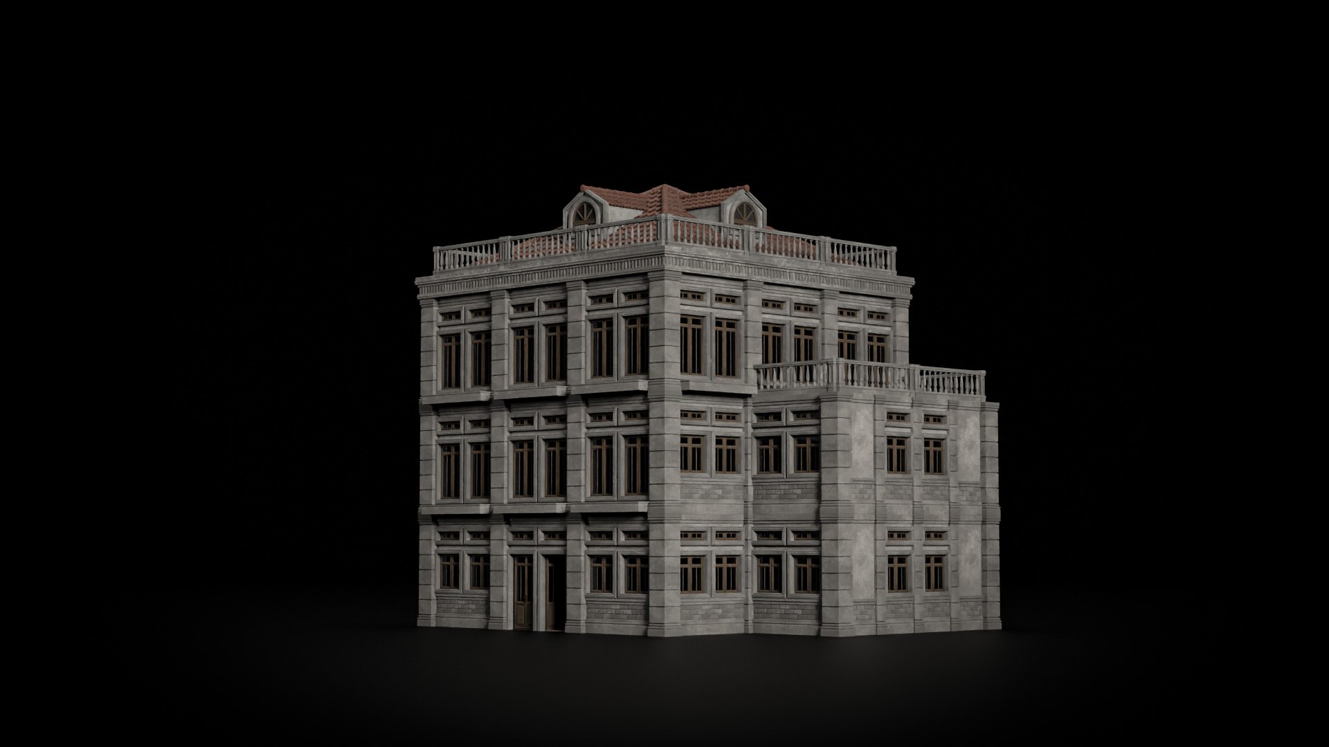 CLASSIC EUROPEAN KITBASH 01 MODULAR BUILDING WITH INTERIOR 3D Model ...