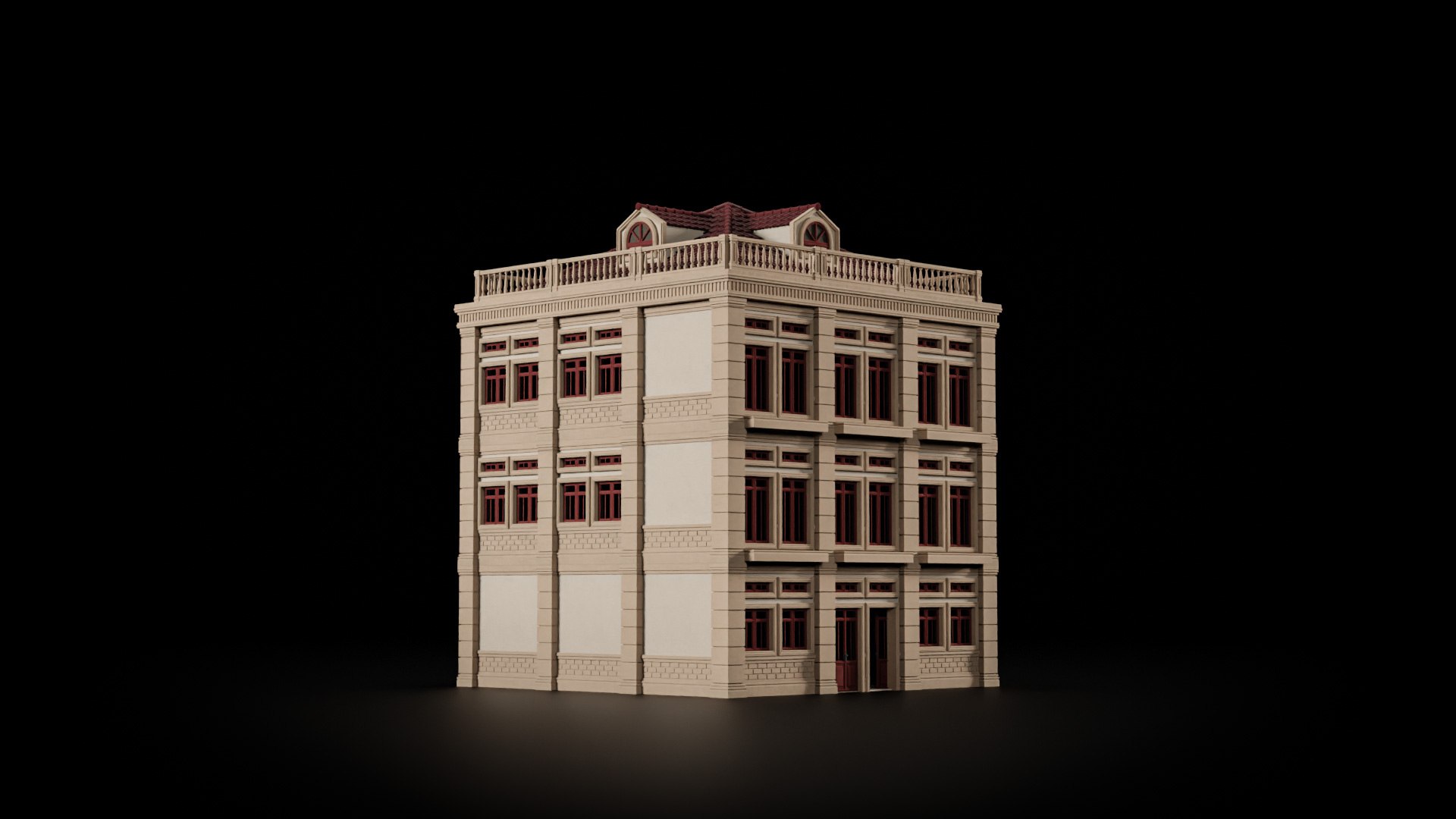 CLASSIC EUROPEAN KITBASH 01 MODULAR BUILDING WITH INTERIOR 3D Model ...