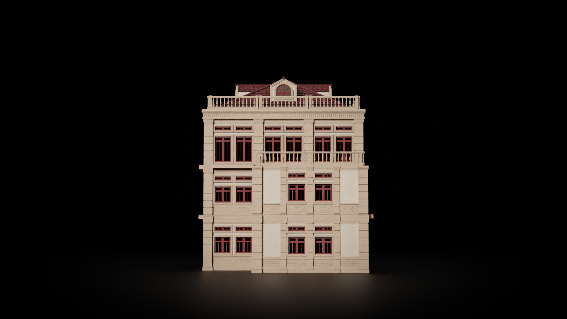 CLASSIC EUROPEAN KITBASH 01 MODULAR BUILDING WITH INTERIOR 3D Model ...