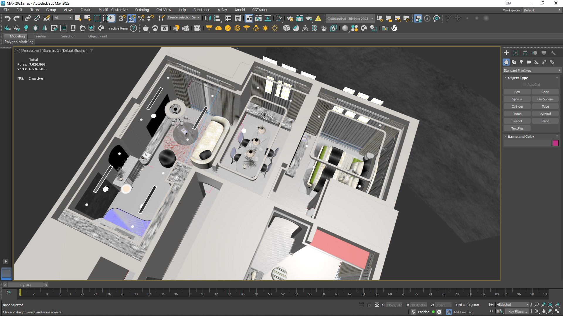 Living Kitchen Bedroom - Apartment - SuperCAT - MAX FBX OBJ SKP DEA ...