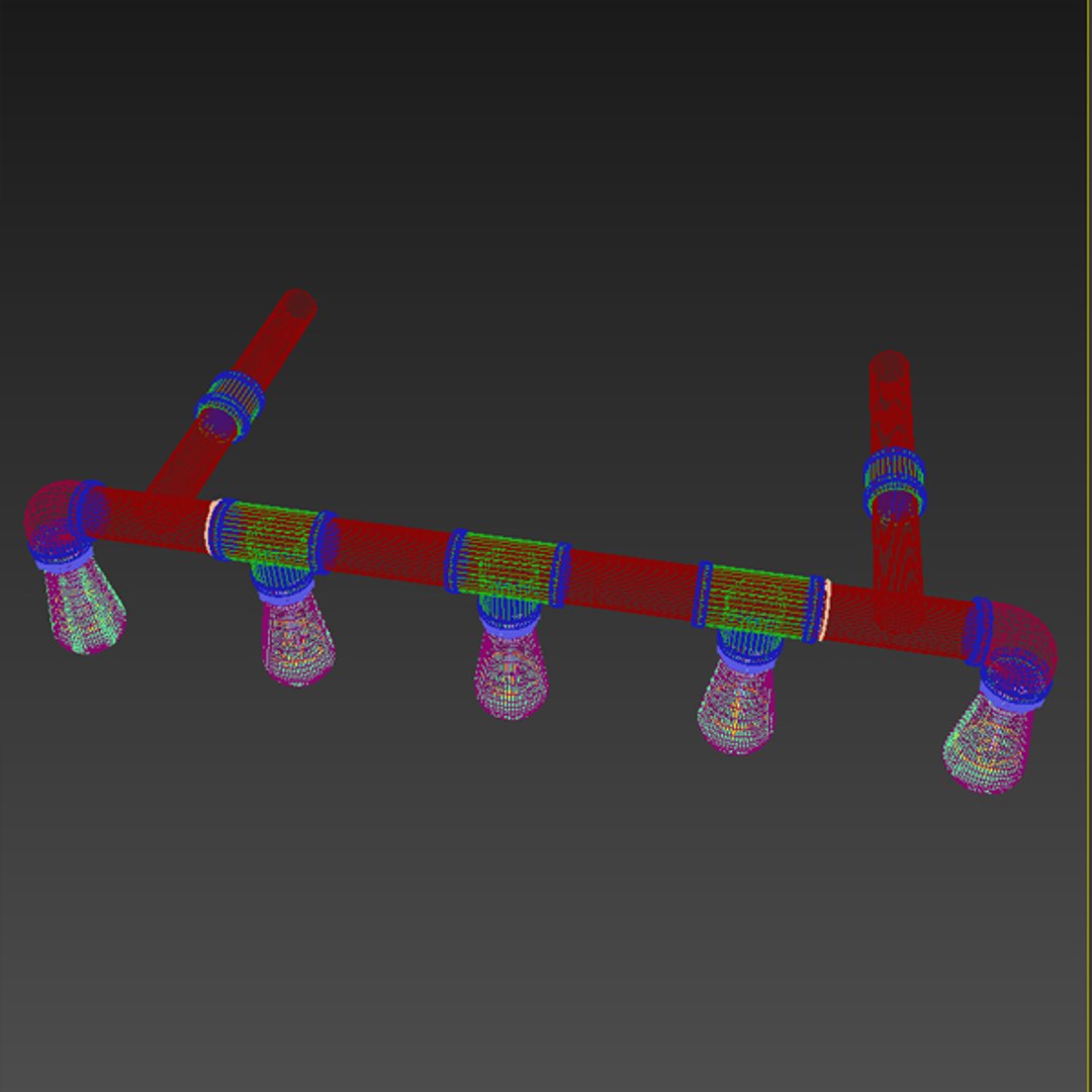 3D pipe light fixture - TurboSquid 1212396