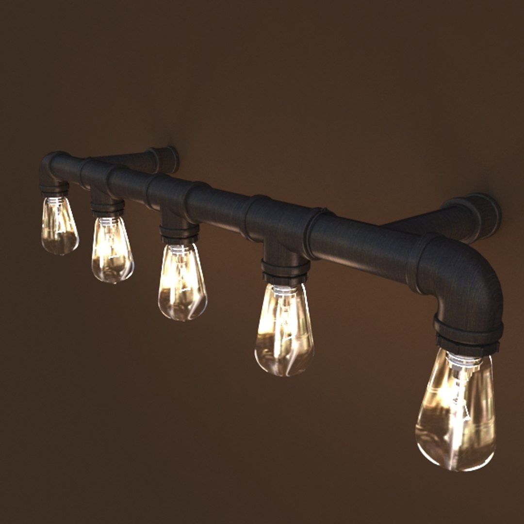3D pipe light fixture - TurboSquid 1212396