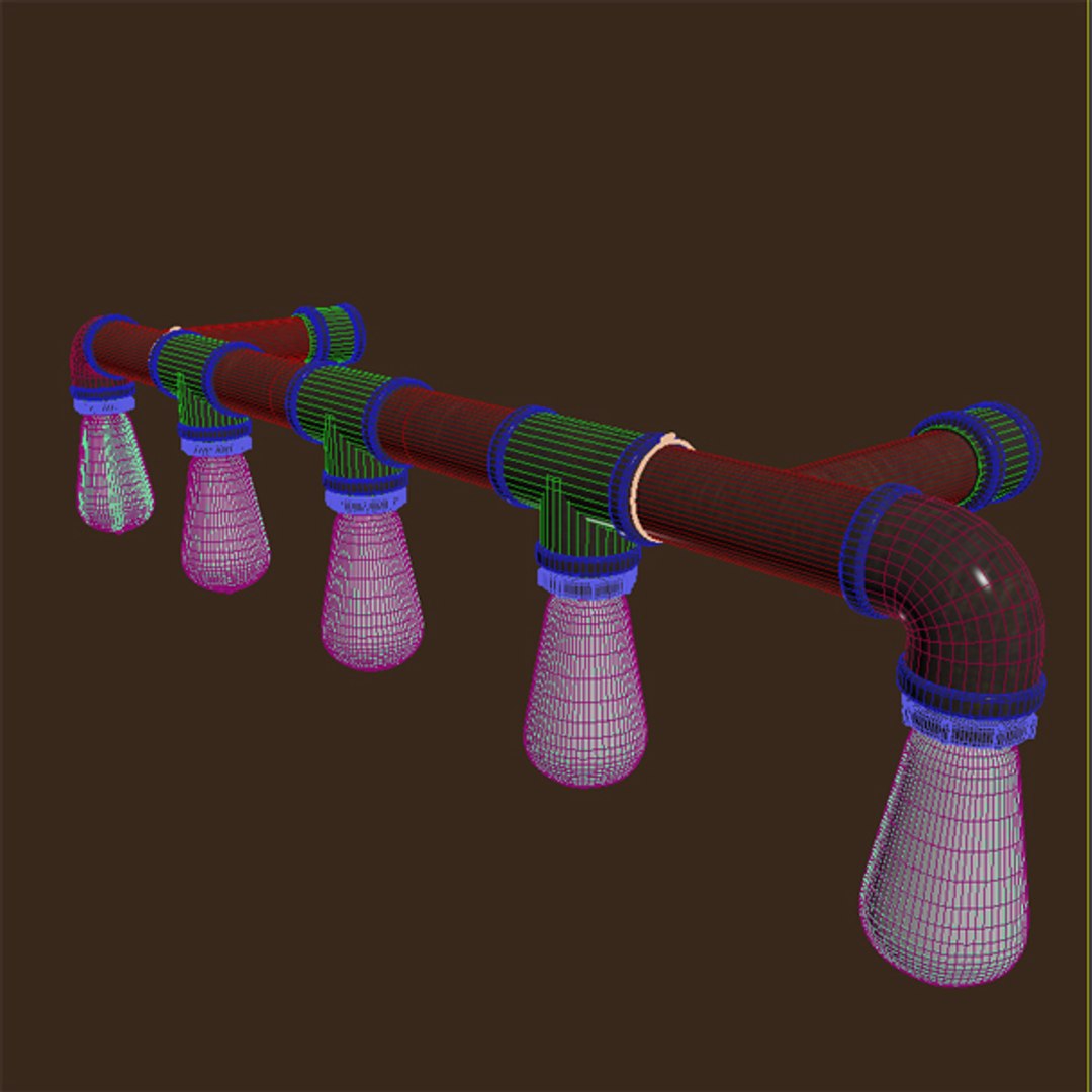 3D pipe light fixture - TurboSquid 1212396