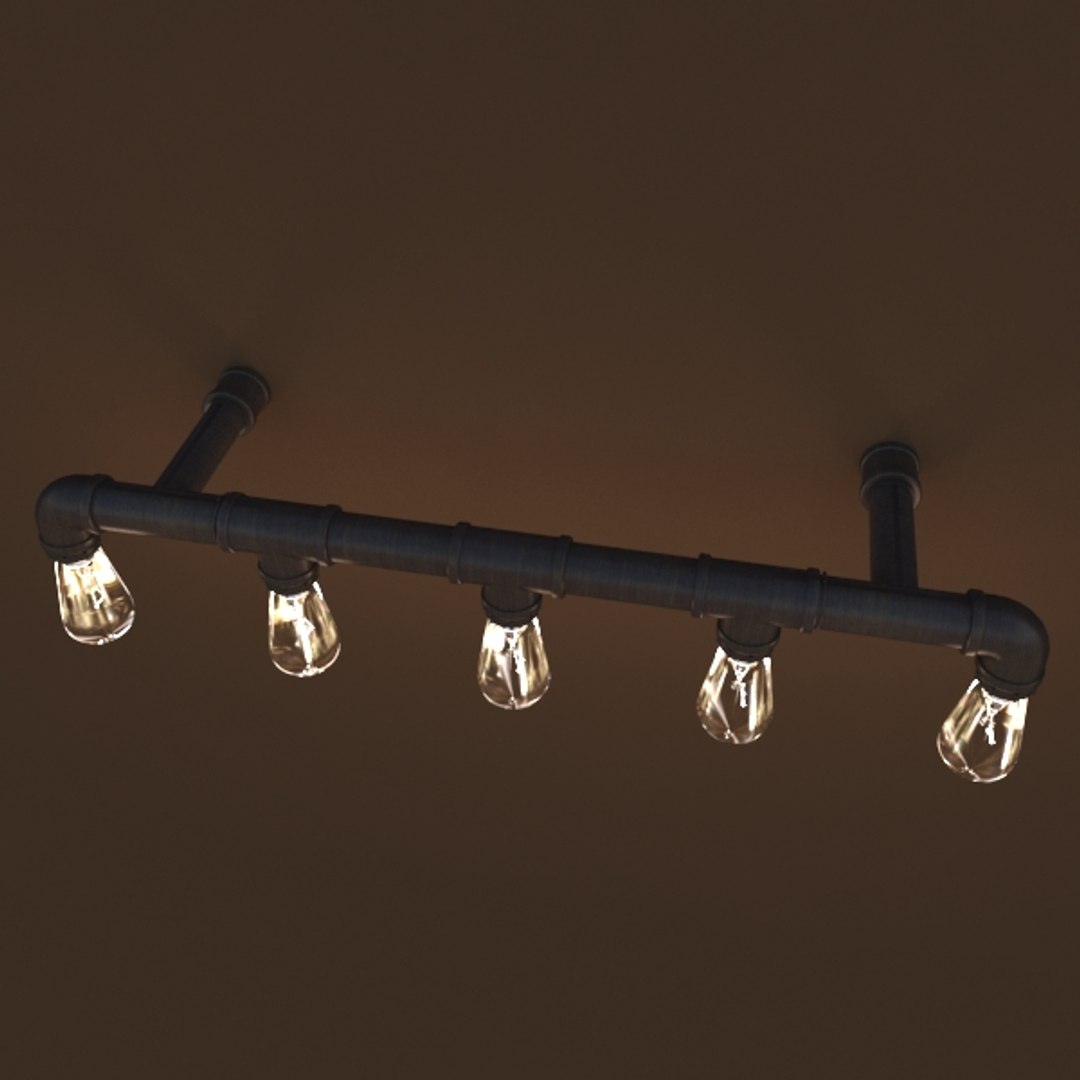 3D pipe light fixture - TurboSquid 1212396