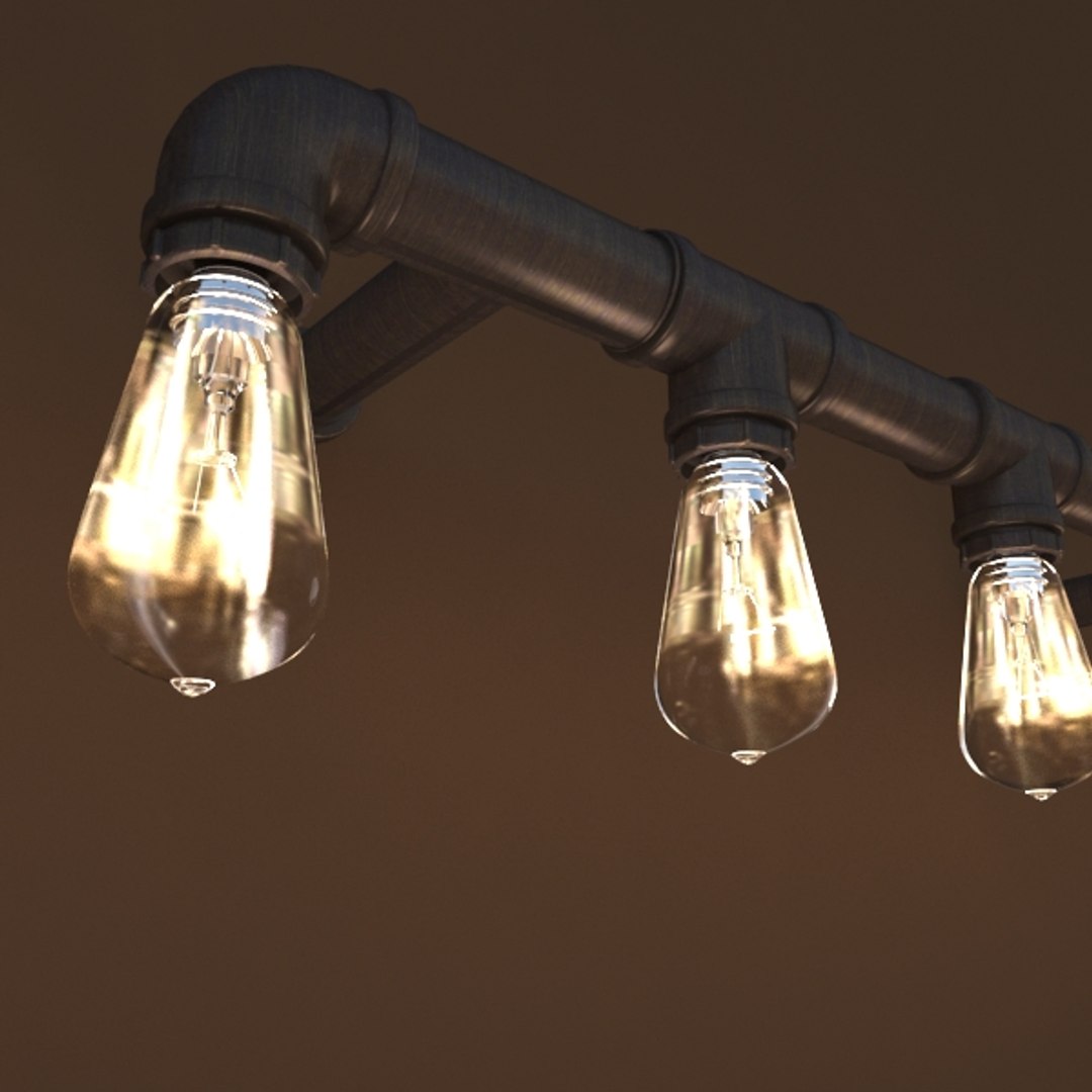 3D pipe light fixture - TurboSquid 1212396