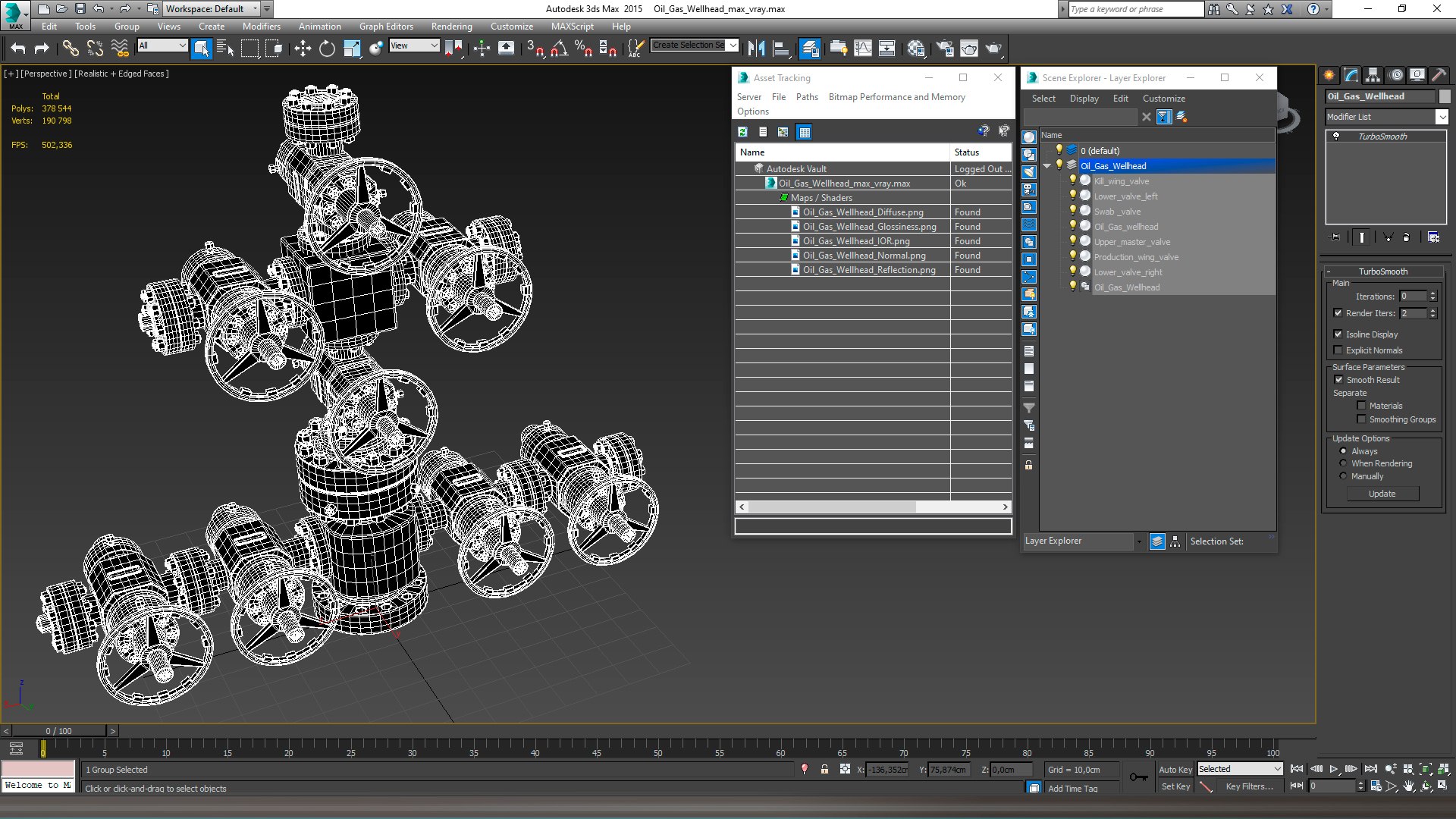 3d Oil Gas Wellhead Model Turbosquid 2045481