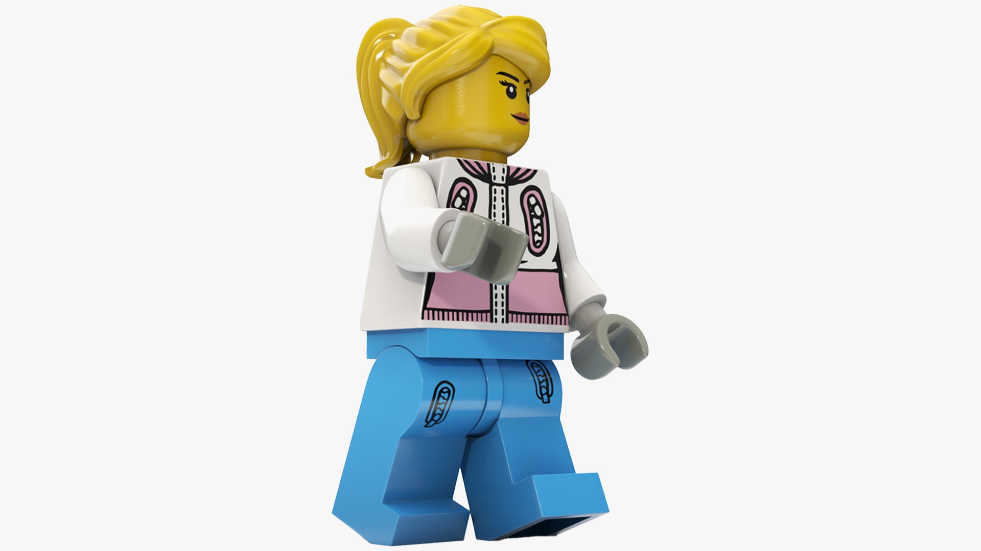 3D Minifigure LEGO Teenager Girl Rigged For Maya Model - TurboSquid 2294247